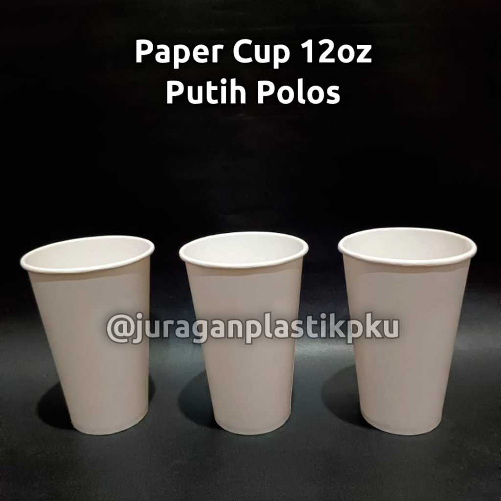 Jual Paper Cup 12 oz Putih Polos | Gelas Kertas 360 ml Soft Drink ...