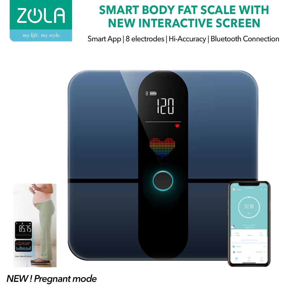 Jual Zola Smart Body Fat Scale Timbangan Badan Digital Tracking Heart Rate | Shopee Indonesia
