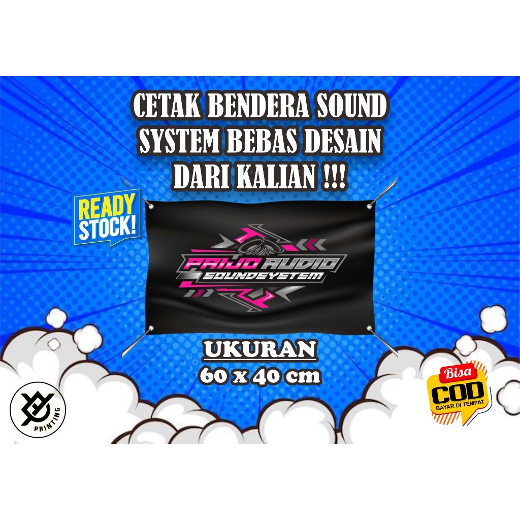 Jual CETAK BENDERA /MINI FLAG SOUND SYSTEM MURAH UKURAN 60x40CM DESAIN ...