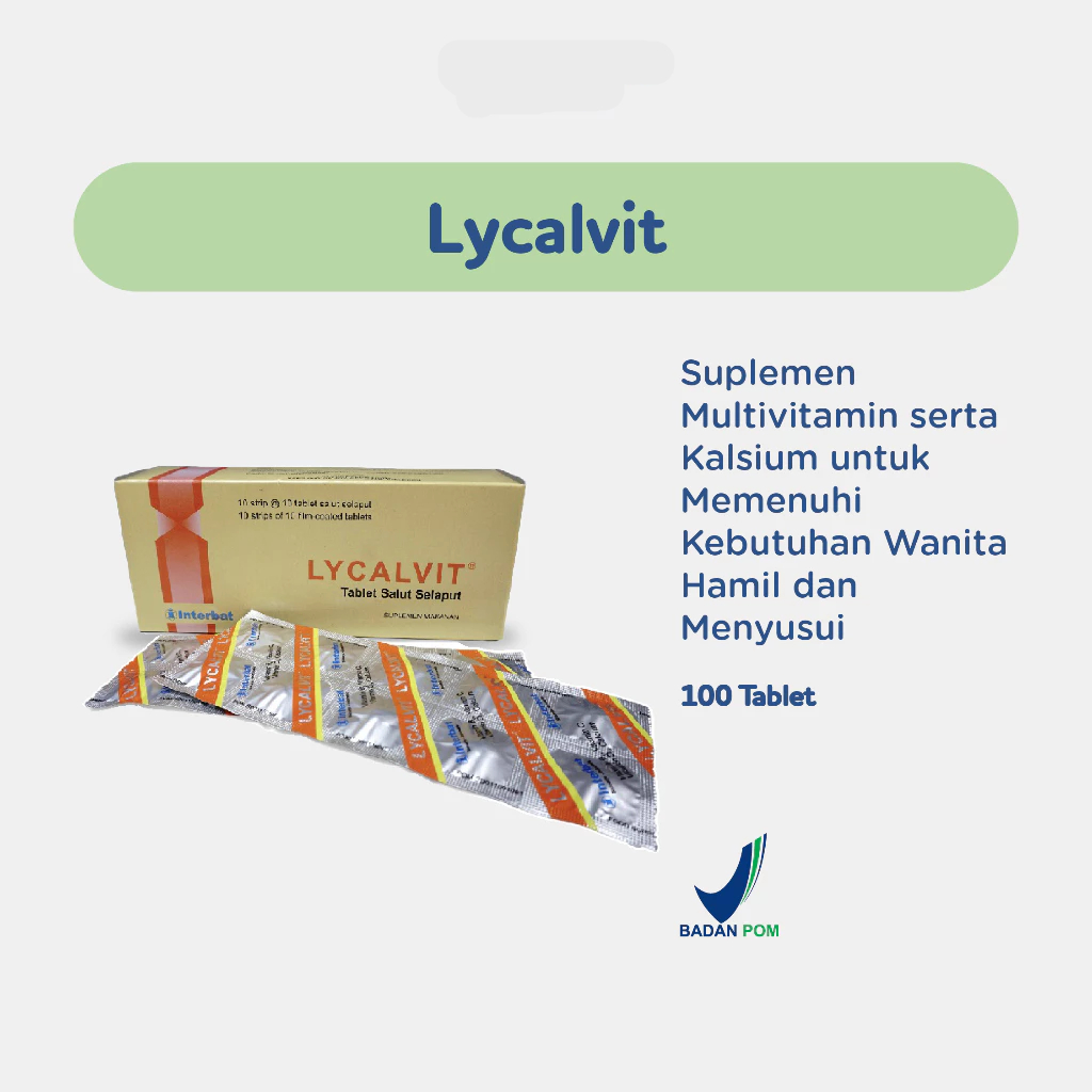 Jual Lycalvit Box 100 Tablet - Suplemen Multivitamin dan Kalsium Ibu ...