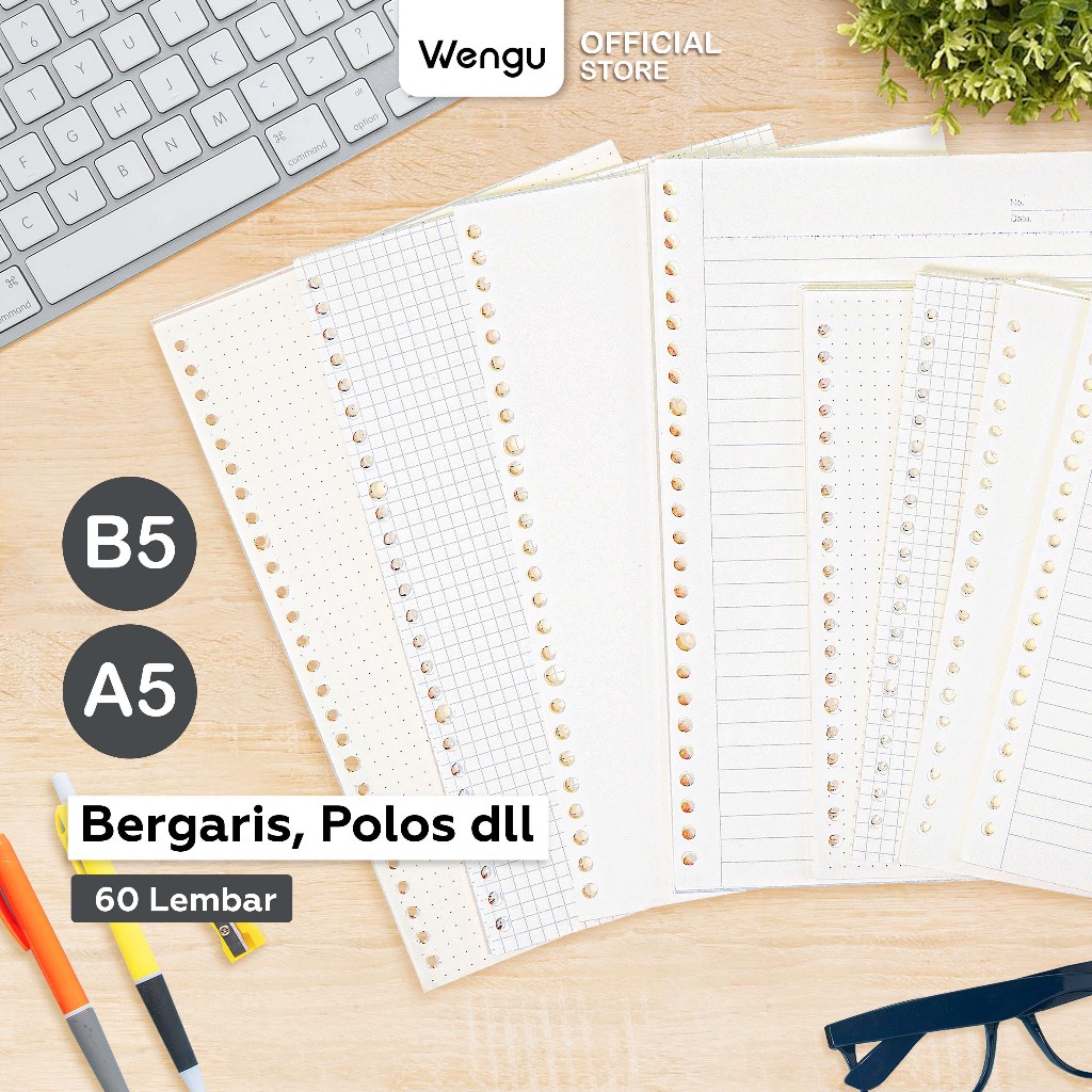 Jual [BARU] Loose Leaf Kertas Refill Isi Binder A5 B5 (60 lembar) Original A/B/WG-560 | Shopee ...