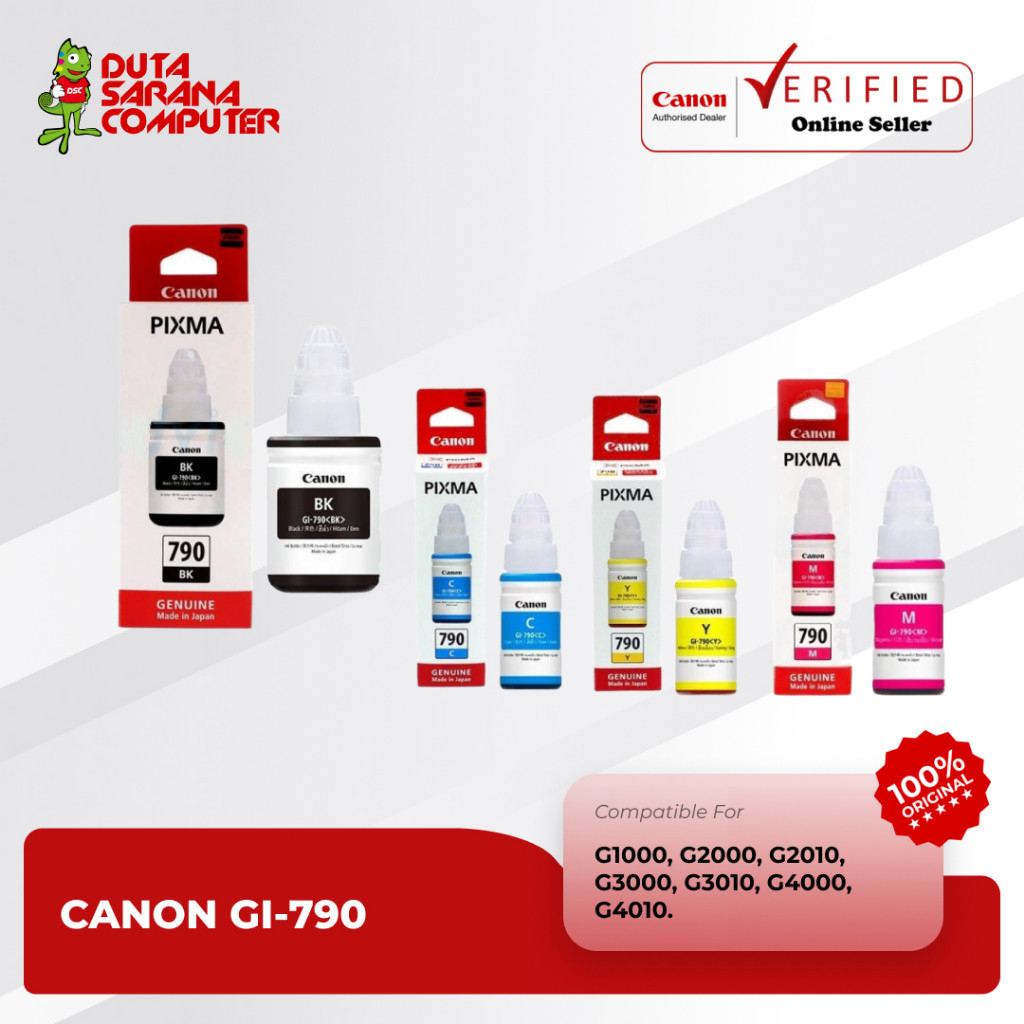 Jual CANON GI 790 GI-790 GI790 Tinta Black Cyan Magenta Yellow Murah ...