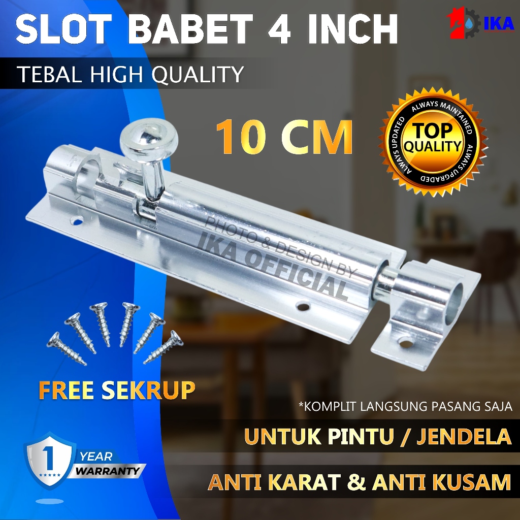 Jual Grendel 4” Silver Babet Stainless Steel / Gerendel Slot Pintu 4 ...