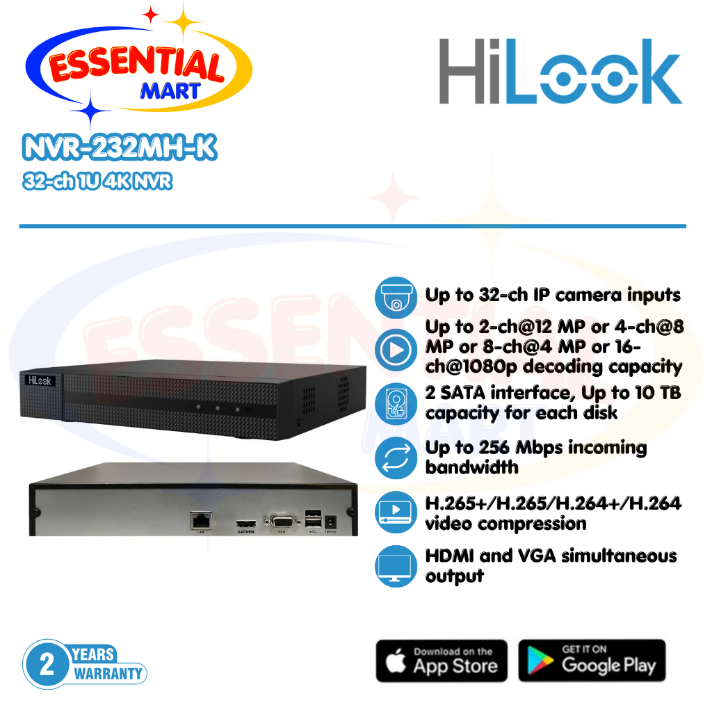Jual HILOOK by Hikvision NVR 32 Channel NVR-232MH-K Up To 12MP | Shopee Indonesia