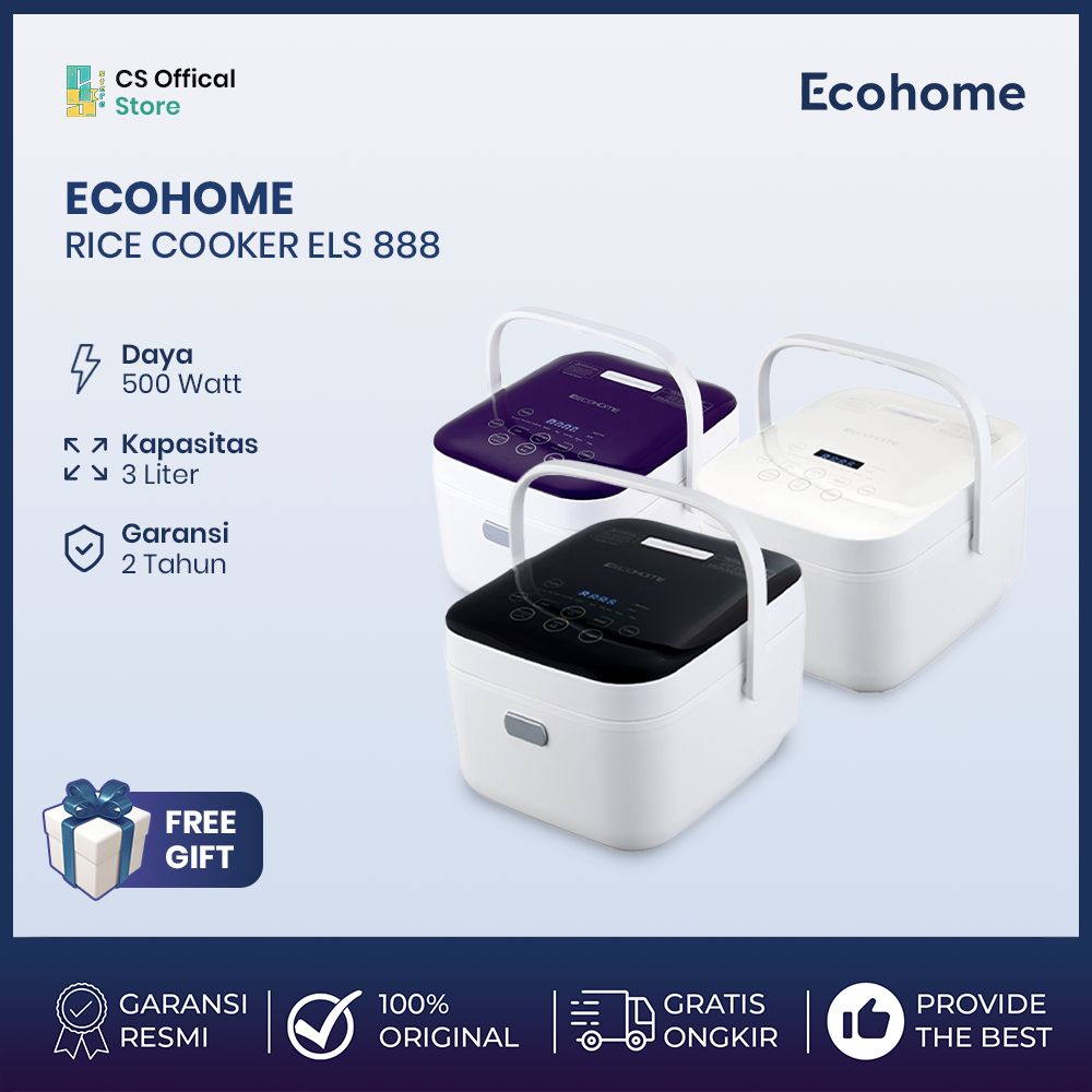 Jual ECOHOME Rice Cooker Low Carbo Ecohome 3 Liter ELS 888 Memasak Beras Menjadi Rendah Gula ...