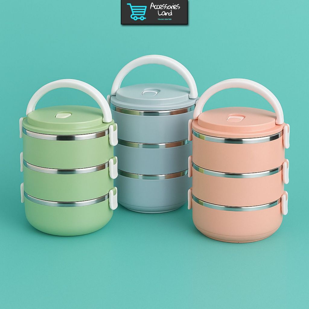 Jual Rantang Polos 3 Susun Elegan Lunch Box Tempat Bekel Wadah Bekal ...