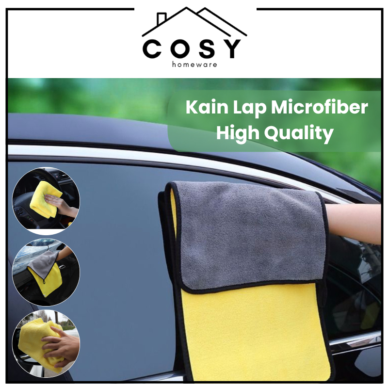Jual COSY Kain Lap Microfiber 2 Warna Kuning Abu Super High Quality ...