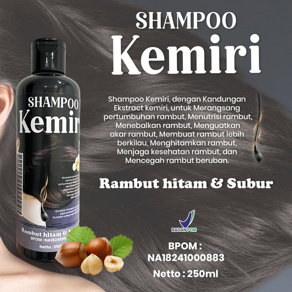 Jual [BPOM] Shampo Kemiri Penumbuh Rambut Cepat Penghilang Uban 250ml ...