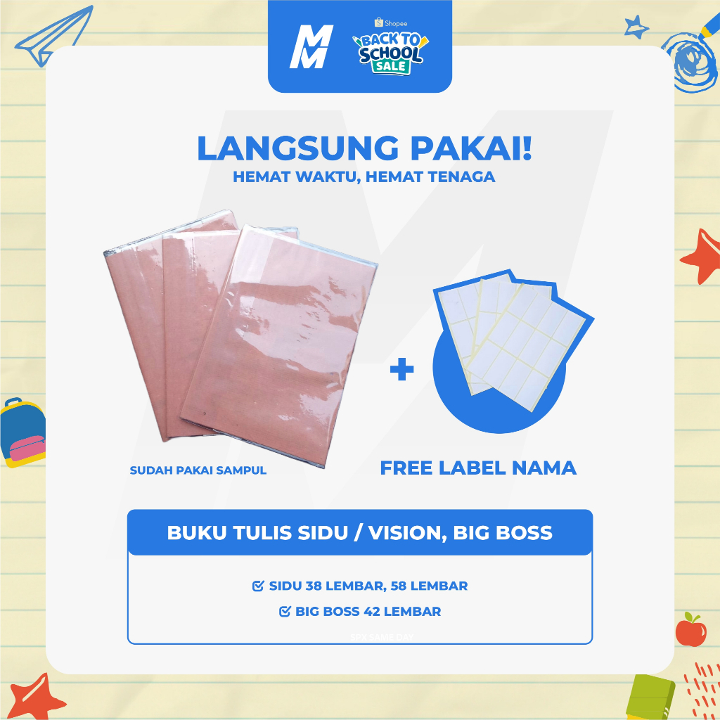Jual Buku Sudah Disampul Plastik + Sampul Coklat | Buku Tulis/Buku ...