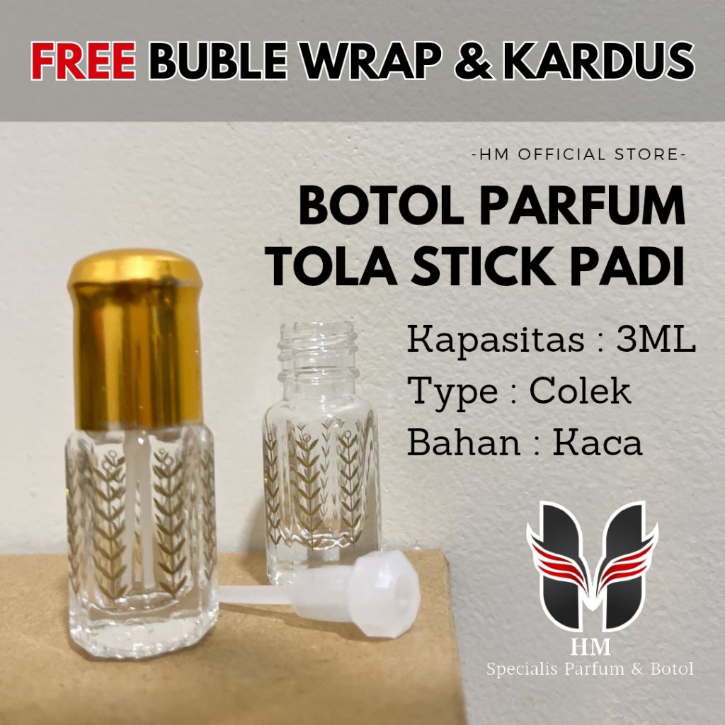 Jual Botol Parfum Murah Stick Padi 3ml | Botol Tola Motif Padi 3ml ...