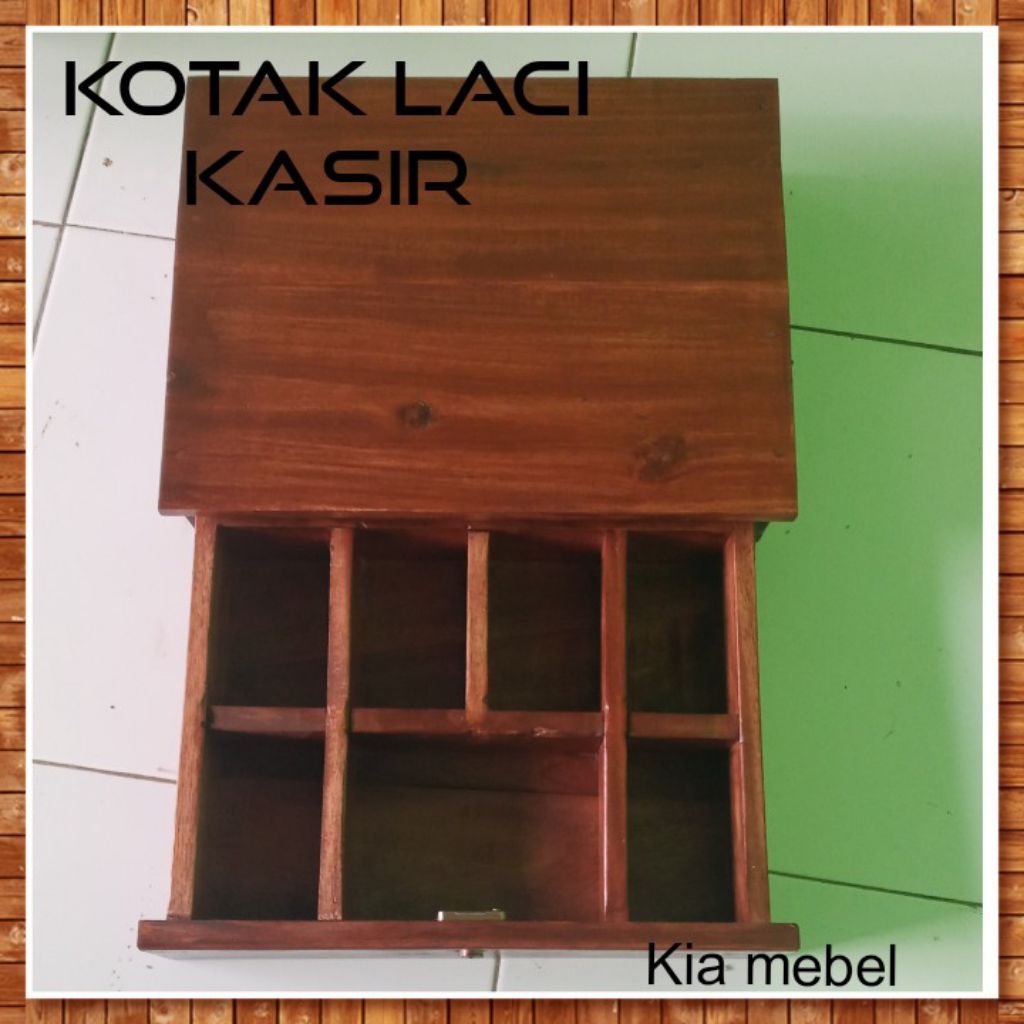 Jual Kotak Laci Kasir dari Kayu ukuran 40x30x10/laci penyimpanan uang ...