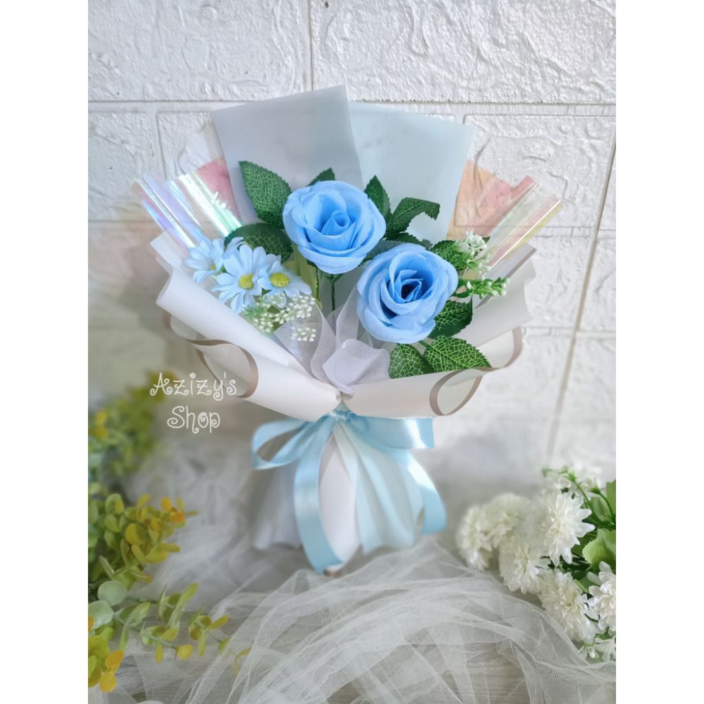 Jual buket bunga palsu hadiah hari guru wisuda sempro semhas perpisahan ...