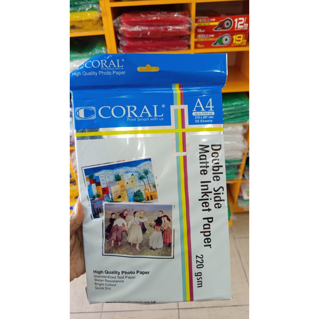 Jual Kertas Foto Coral Double Side Matte Inkjet 220 gsm | Shopee Indonesia