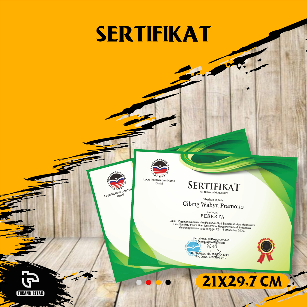 Jual Cetak Sertifikat / Piagam Custom A4 murah | Shopee Indonesia