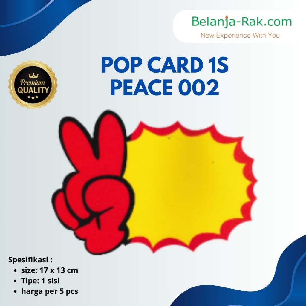 Jual Pop Card 1S Peace 002 Polos Kertas Promosi harga per 5 Pcs ...