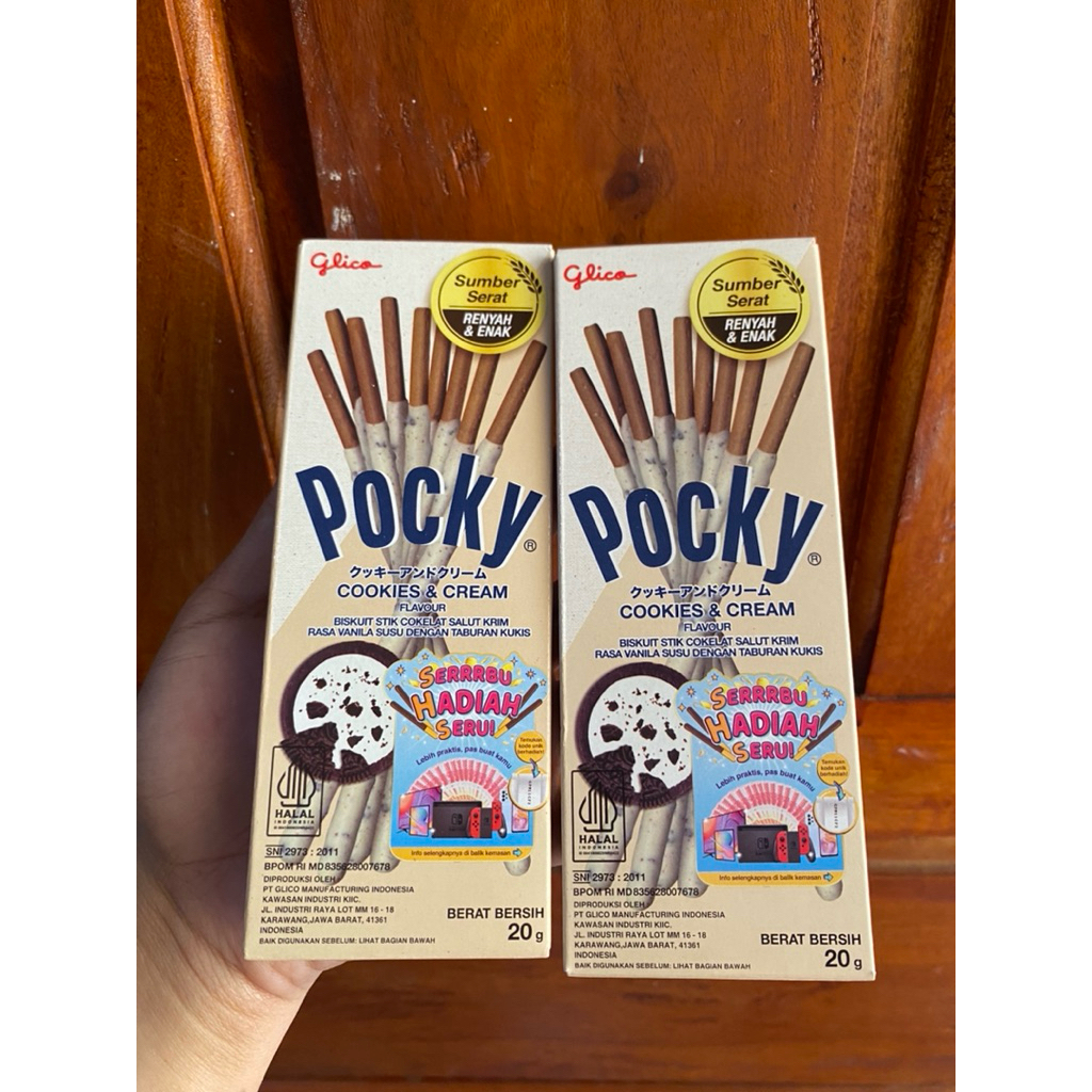 Jual Glico Pocky Cookies Cream Biskuit Stik Cokelat Salut Krim Vanilla ...