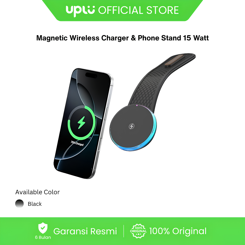 Jual UPLU Magnetic Wireless Charger 15w Car Phone Holder 2in1 with ...