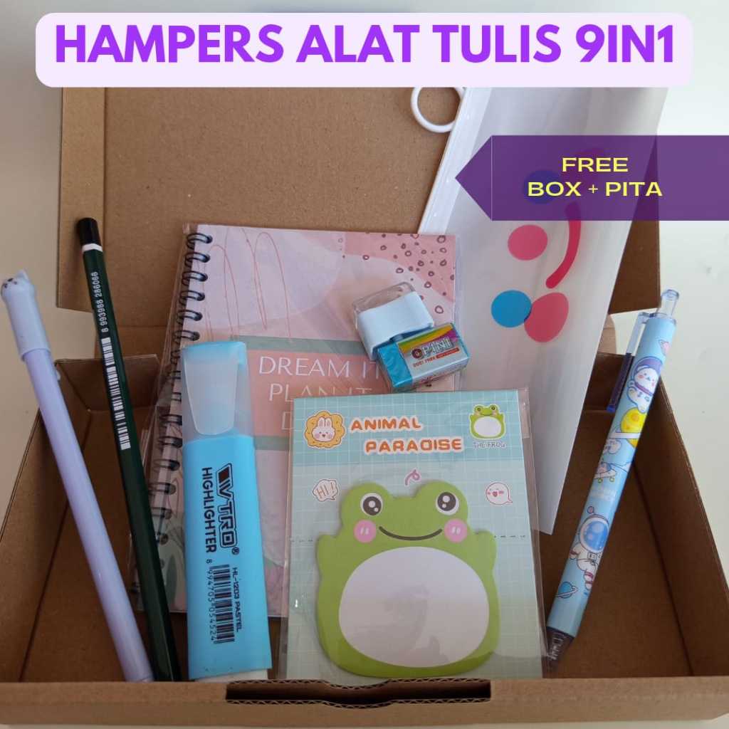 Jual (9 pcs/pack) Paket Alat Tulis 9in1 /kado wisuda /Kado ultah /Kado ...