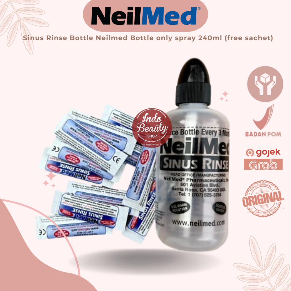 Jual NeilMed Sinus Rinse Bottle Neil Med Botol only spray 240ml + 10pcs ...
