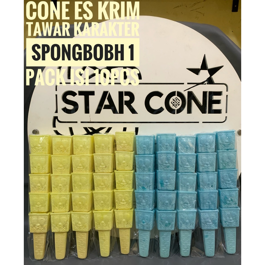 Jual cup cone es krim karakter spongebob lebar atas 3cm x 4cm tinggi ...