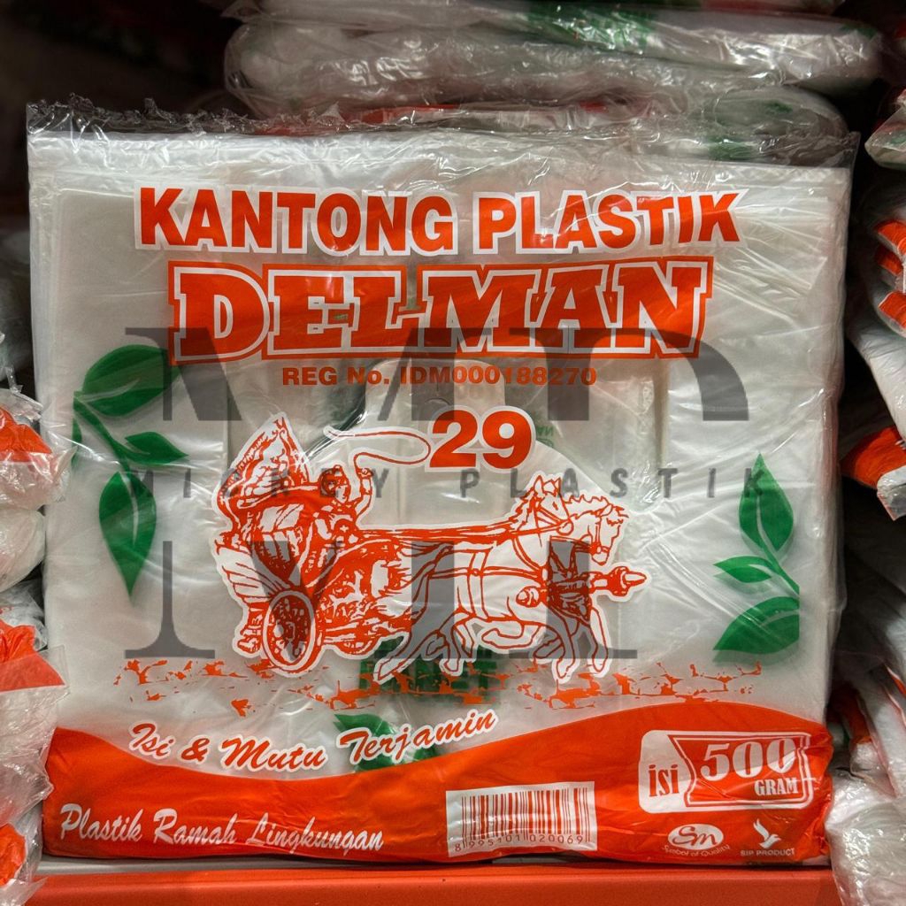 Jual HD KANTONG PLASTIK DELMAN SABLON ISI 500 GRAM / KRESES BENING ...
