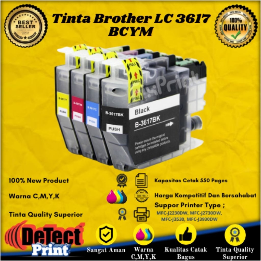Jual Tinta Printer Brother LC3617 LC 3617 (1Set) Compatible Printer MFC ...