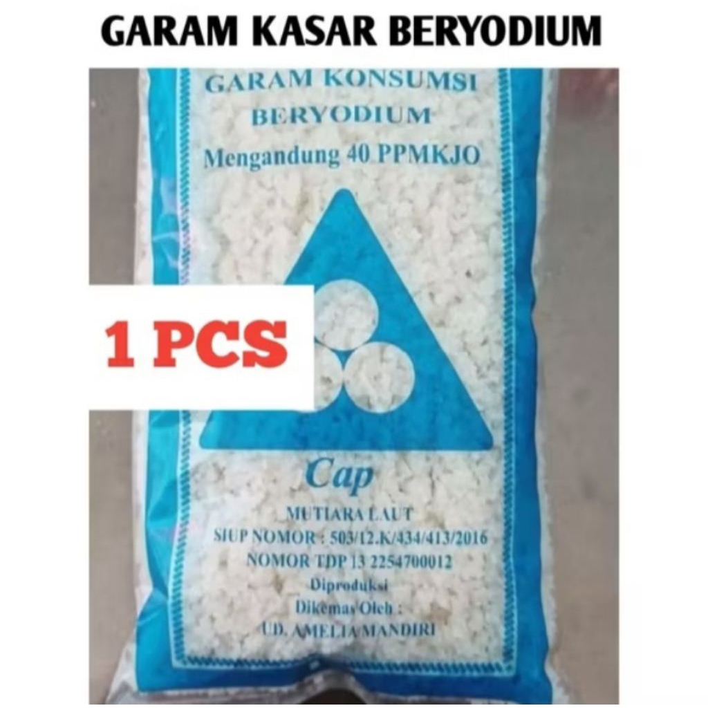 Jual ( 1 PCS ) Garam Kasar Beryodium Cap Mutiara laut Kemasan 200g ...