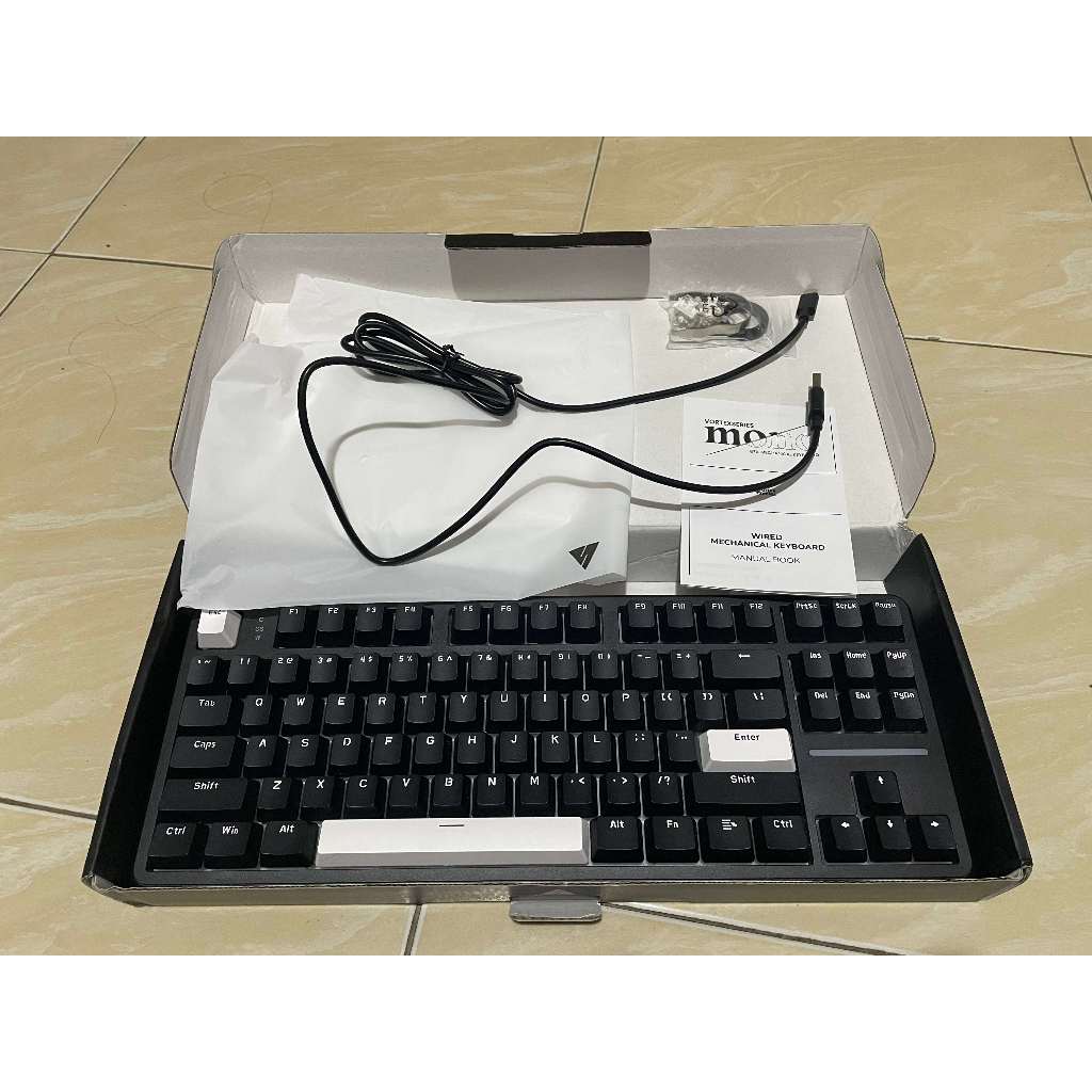 Jual VortexSeries Mono Black Wired Gasket Mount Mechanical Keyboard 87 ...