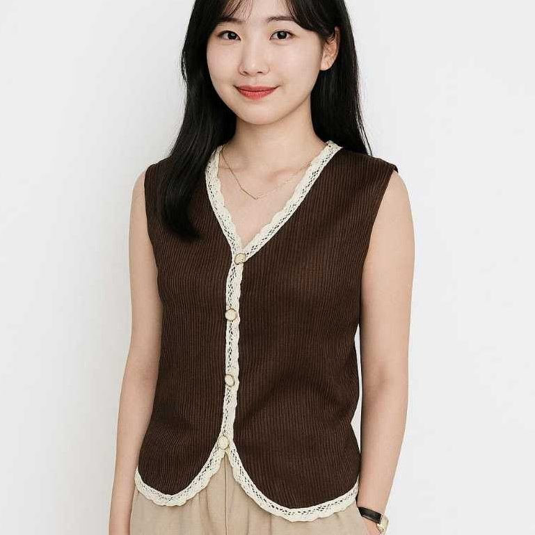 Jual IRANA VEST - Atasan Vest Condru Knit Rompi Kancing Renda ...