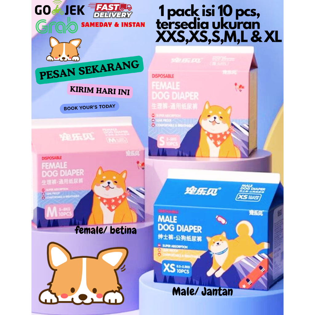 Jual MALE DOG DISPOSABLE DIAPER PAD / Pampers Anjing Jantan READY STOCK ...