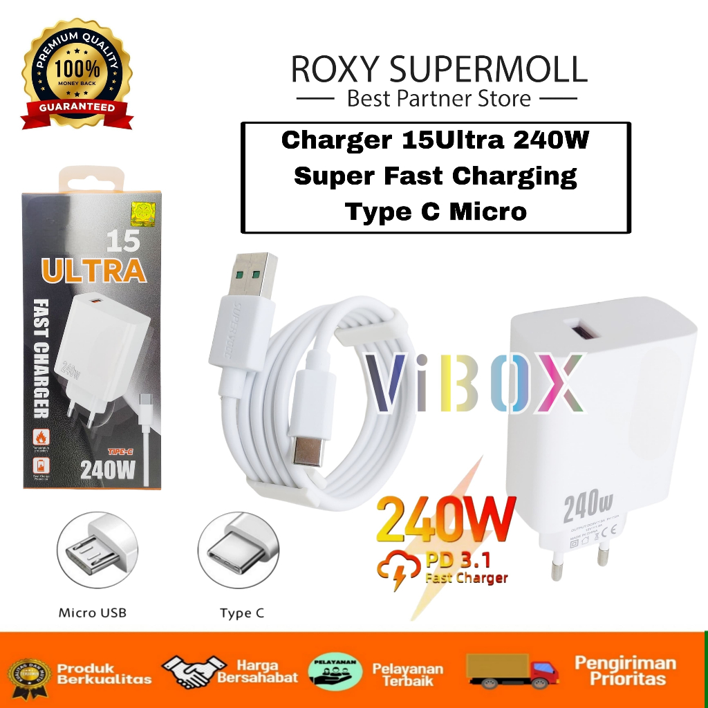 Jual Charger 240W Xiaomi 15 Ultra With Cable Micro & Type C Pengisi ...
