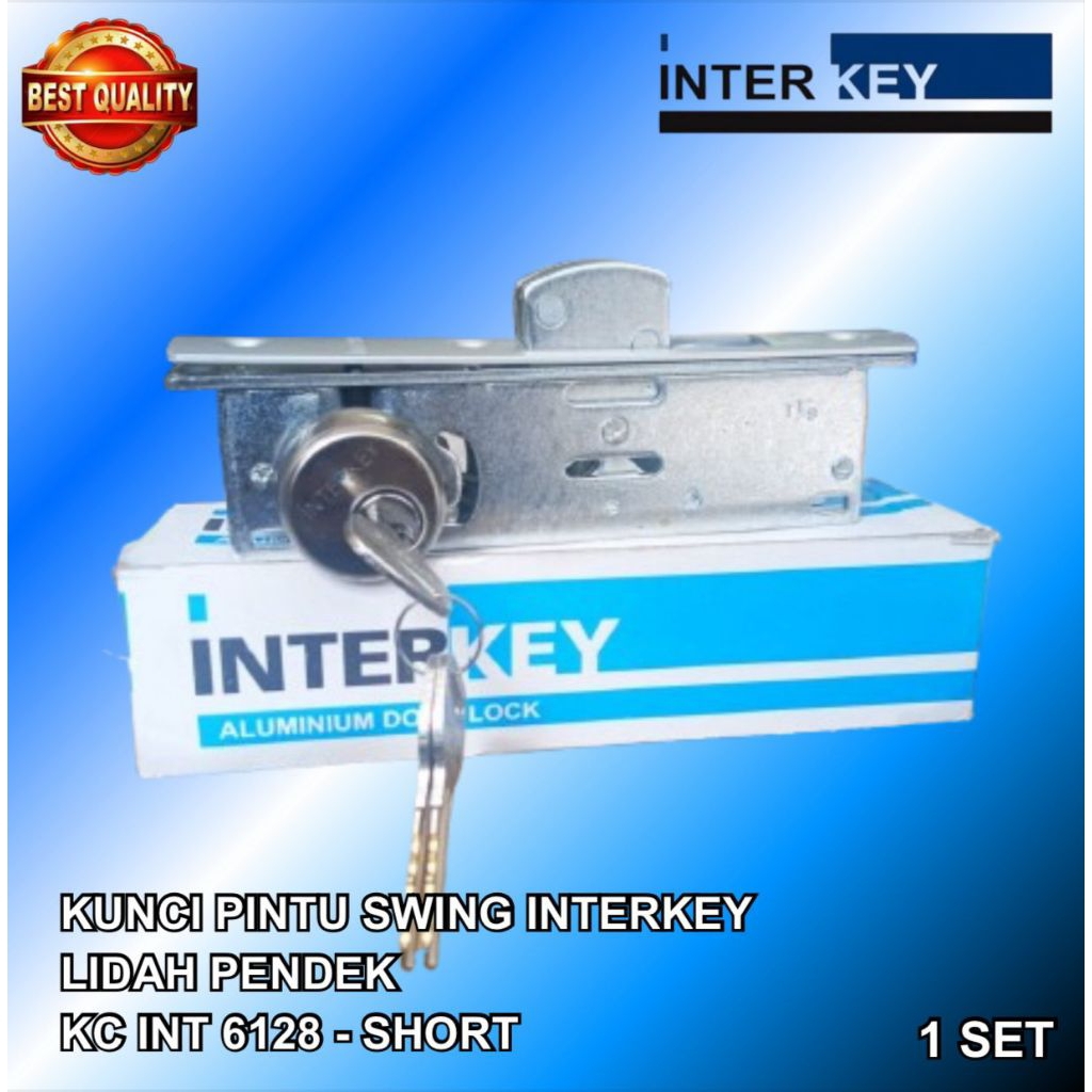Jual Kunci Pintu Swing Aluminium Interkey INT 6128 Short/Long | Shopee Indonesia