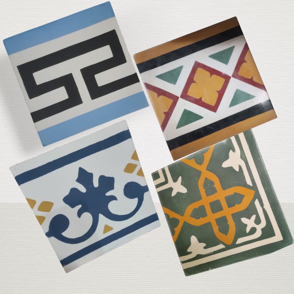 Jual Ubin Keramik Lis Klasik Tegel Motif Border dan Corner Size 20x20cm ...