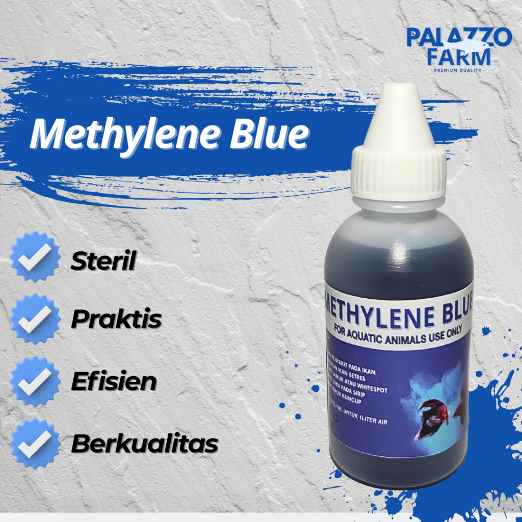 Jual Obat biru Ikan Hias Methylene Blue 30 - 60ml premium quality - white spot/jamur/fin rot/dll ...