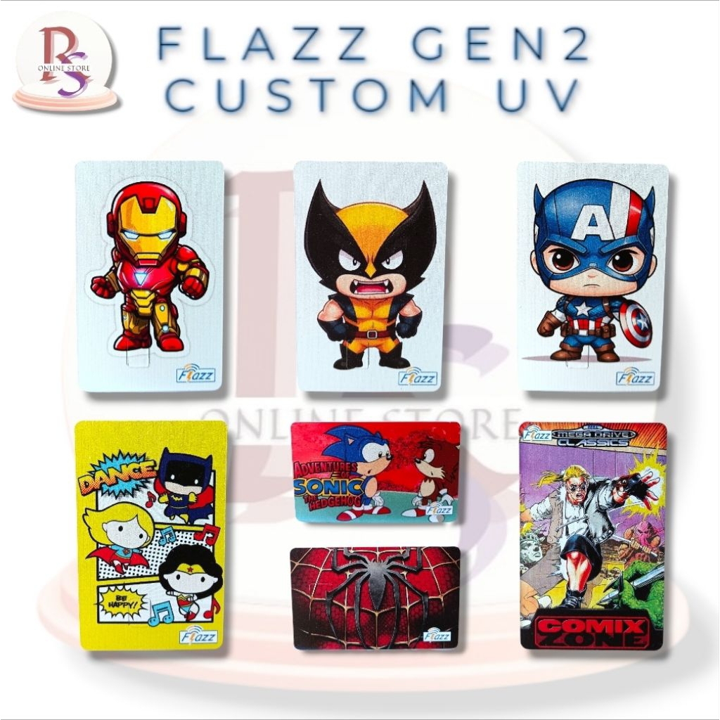Jual KARTU ETOLL FLAZZ BCA GEN 2 NFC CUSTOM UV - KARTUN SUPERHERO ...
