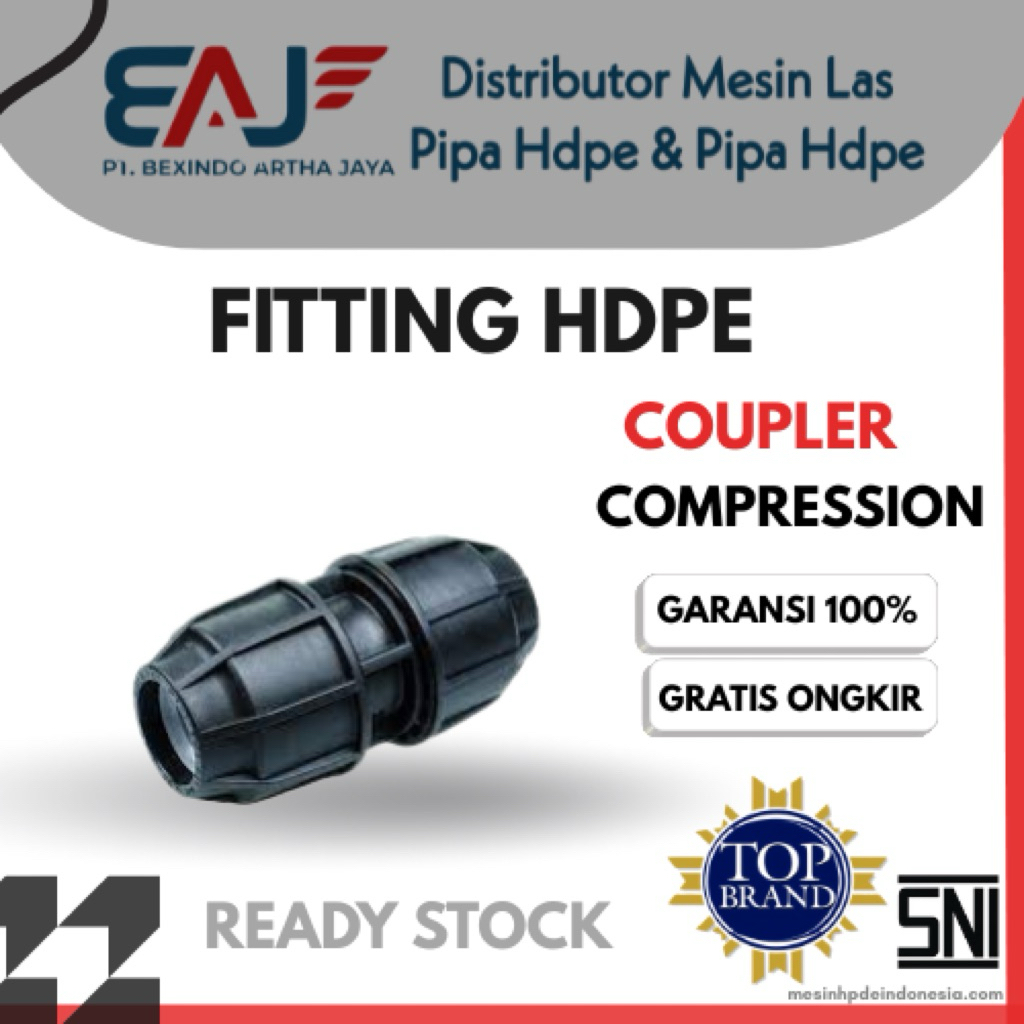 Jual Coupler Hdpe ukuran 1/2 Inch atau 20 mm Sambungan Pipa Sok Lurus ...