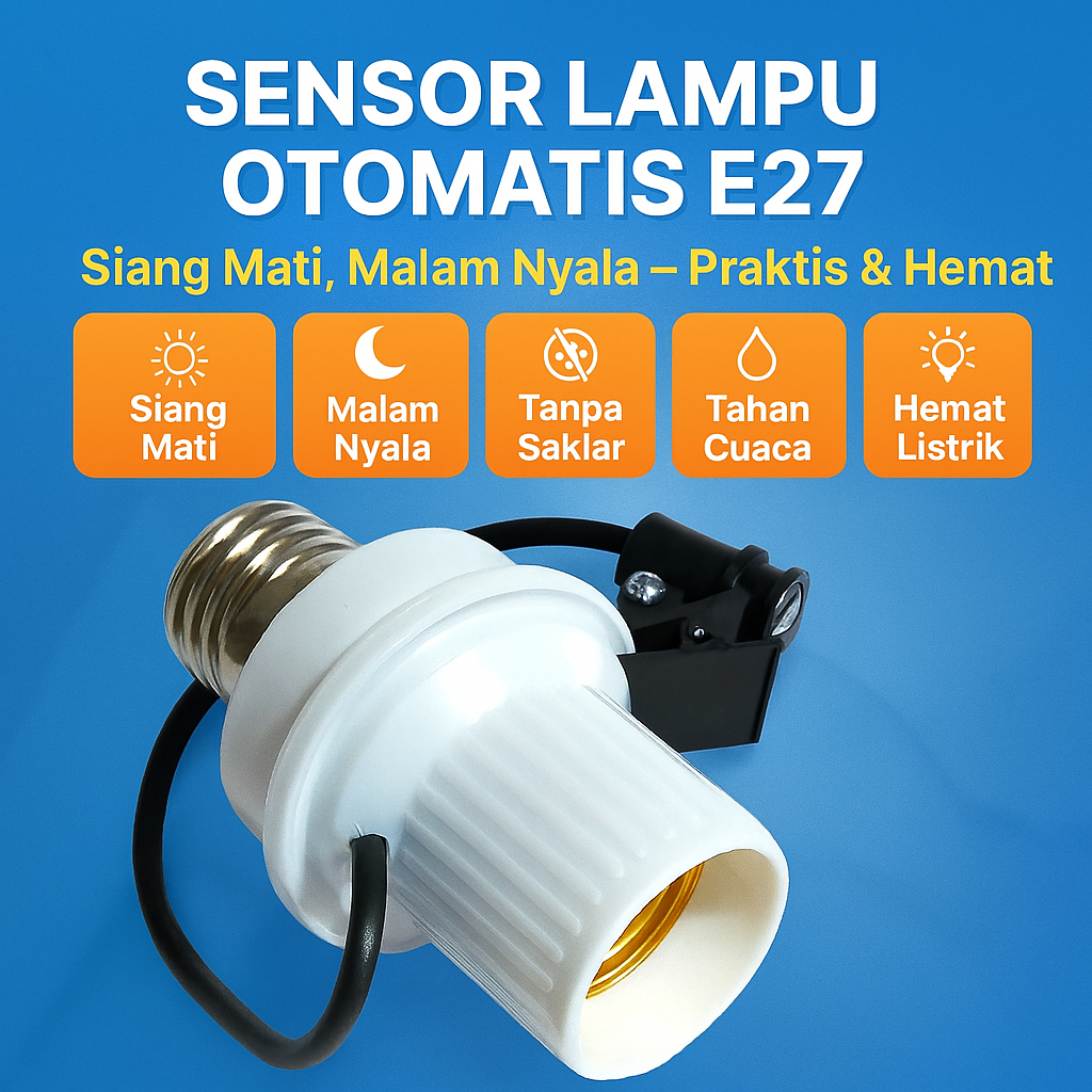 Jual FITTING SENSOR LAMPU OTOMATIS E27 SIANG MATI MALAM NYALA UNTUK ...
