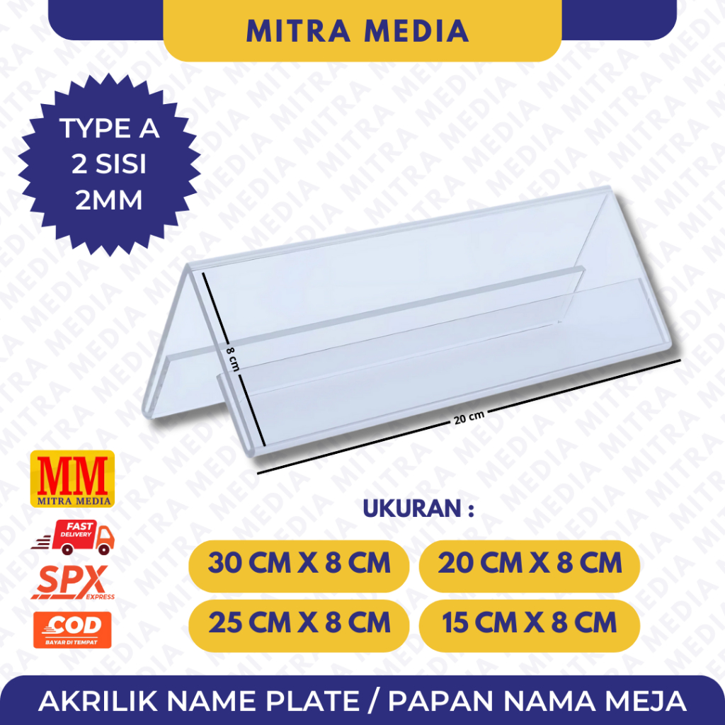 Jual NAME PLATE HOLDER ACRYLYC / PAPAN NAMA AKRILIK / PAPAN MEJA ...