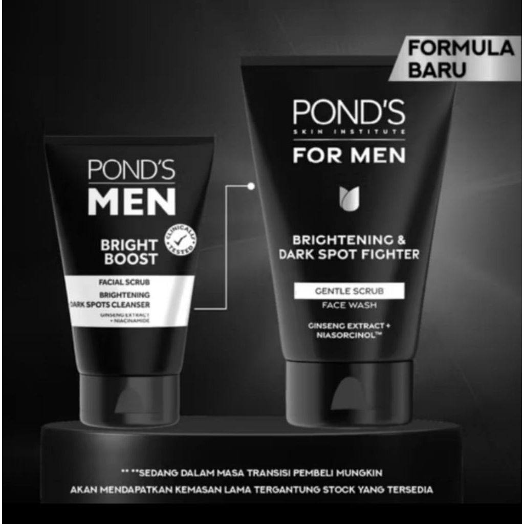Jual Ponds MEN Bright Boost Facial Scrub 100gr | Shopee Indonesia