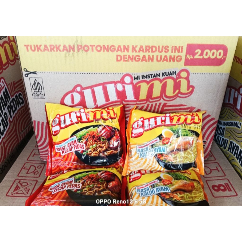 Jual Mie Gurimi rasa ayam kecap pedas & kaldu ayam / 1 Dus isi 40 pcs ...