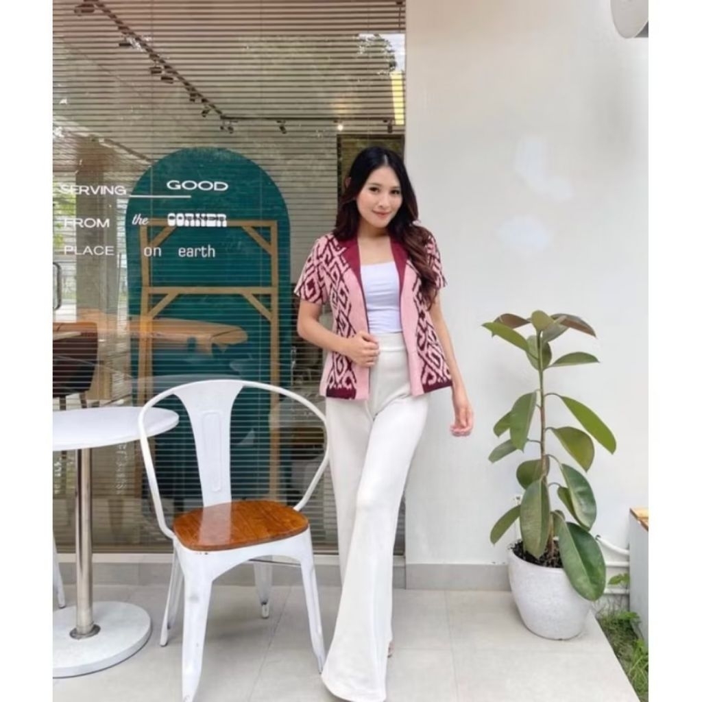 Jual Blazer tenun jepara outer tenun atasan wanita blazer gaya blazer ...