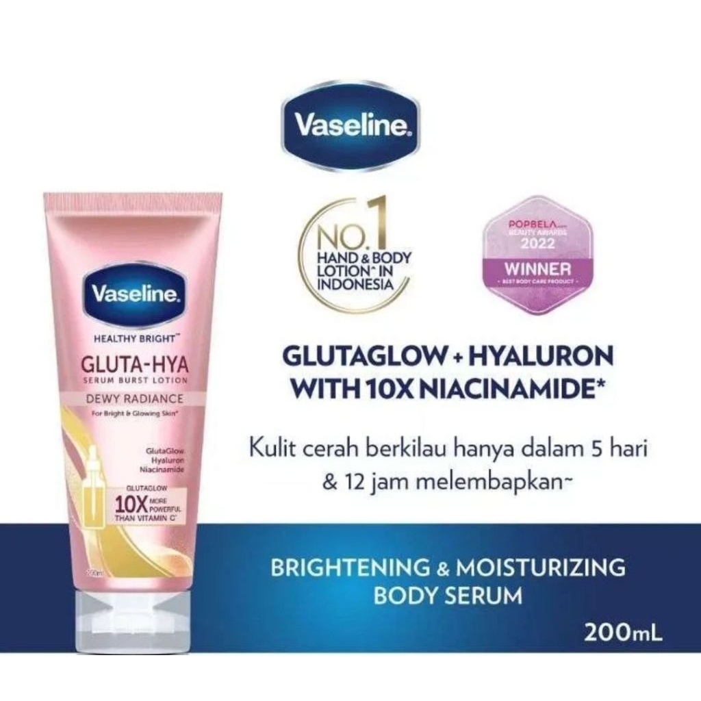 Jual VASELINE LOTION GLUTA HYA DEWY RADIANCE 200ML | Shopee Indonesia