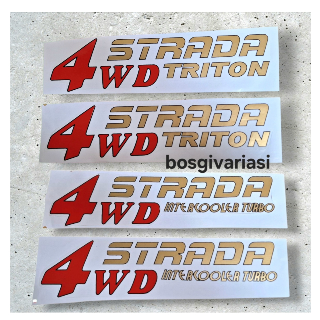 Jual Stiker Mitsubishi Strada 4WD Triton Intercooler Turbo / stiker 4wd ...