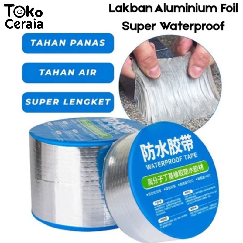 Jual 5CM X5M Lakban Anti Bocor Aluminium Aluminum Foil Tape Tahan Panas/Lakban Perekat Aluminium ...