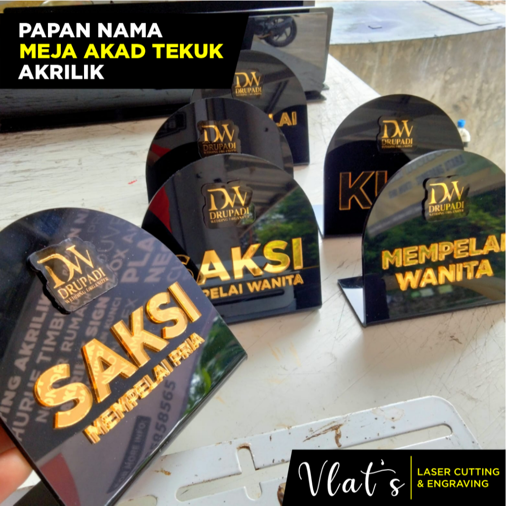 Jual Papan Nama Akrilik Meja Akad Tekuk CPP CPW Wali KUA Saksi CPP ...