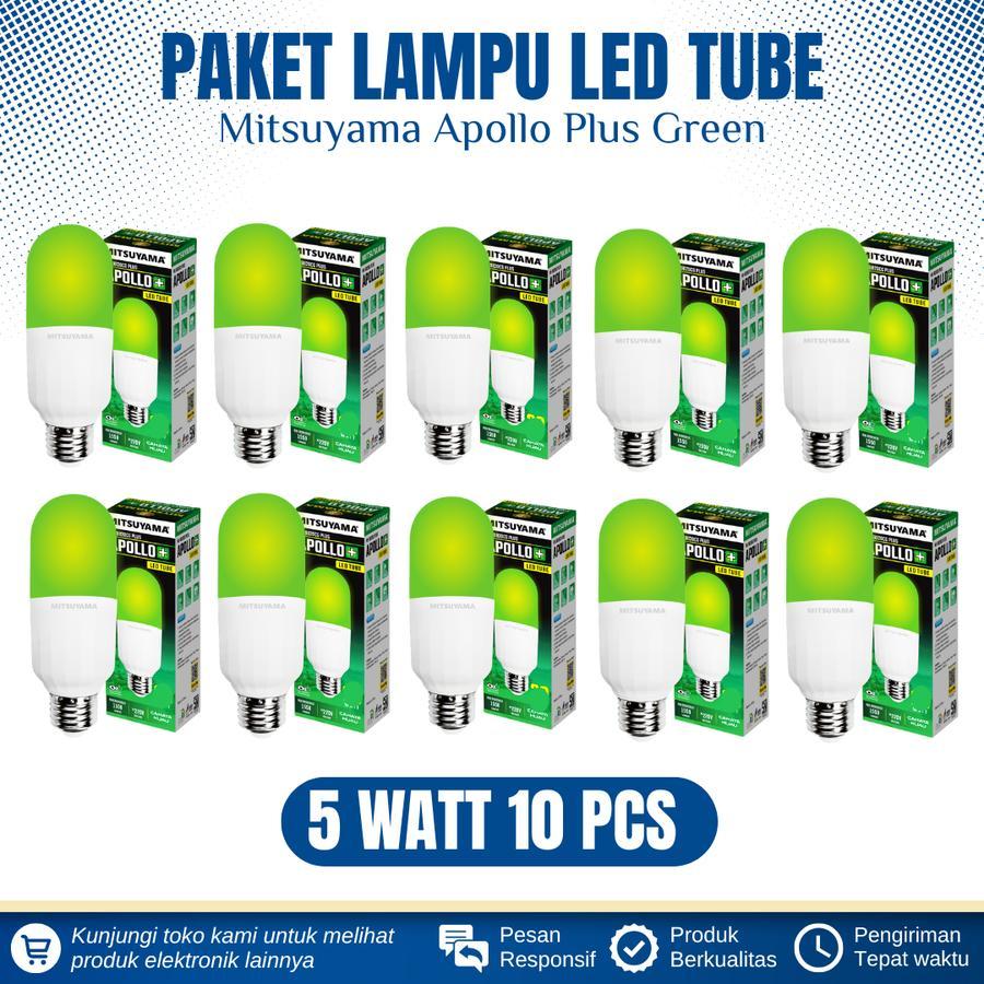 Jual PAKET LAMPU LED TUBE APOLLO 5 WATT 10 PCS CAHAYA HIJAU LAMPU HIAS ...