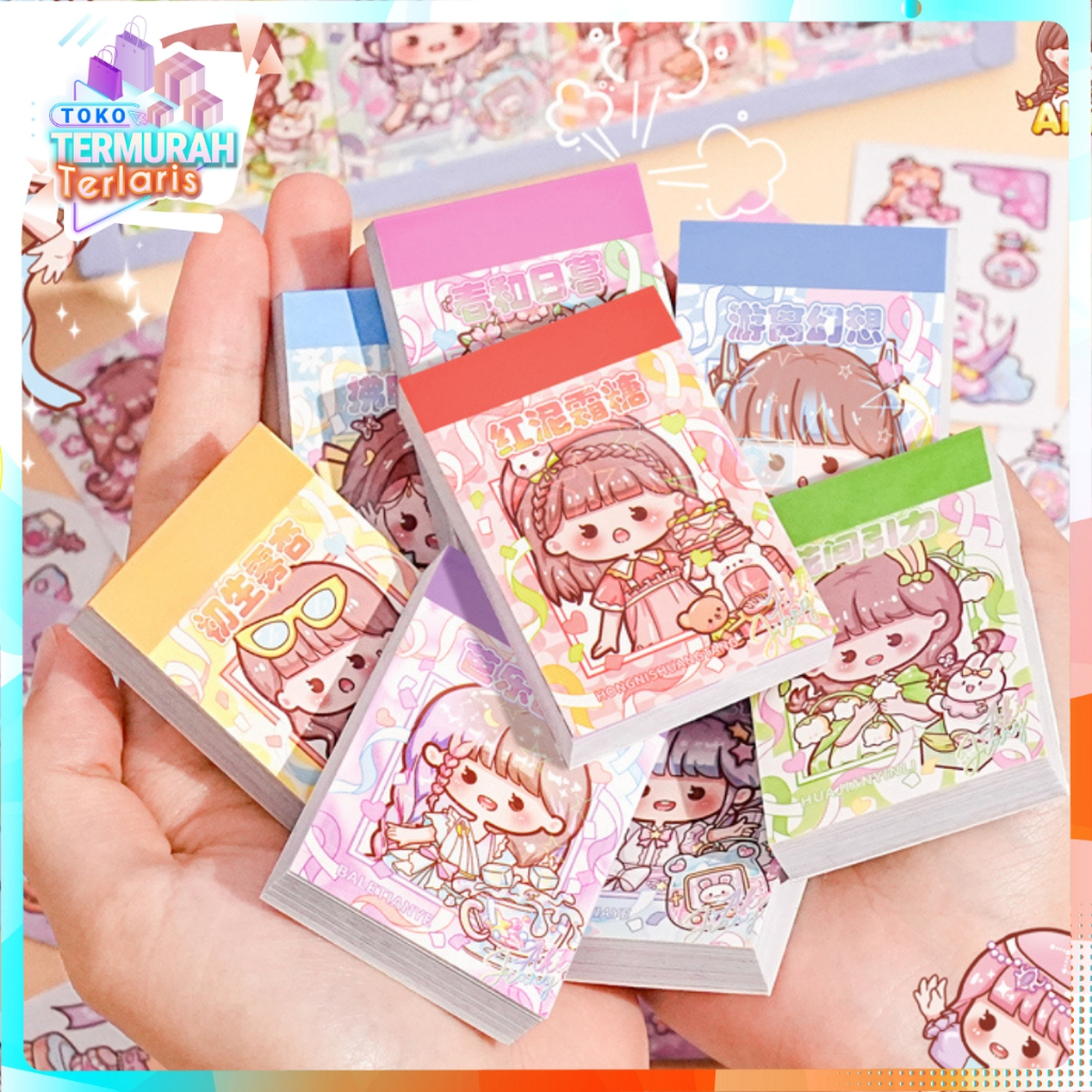 Jual TTT Stiker Buku Momo Mini 24 Lembar Sticker Note Book Washi ...