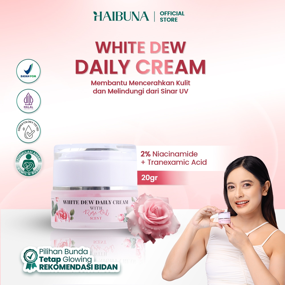 Jual Haibuna White Dew Daily Cream - Cream Pencerah untuk Semua Jenis Kulit - Day Cream 20g ...