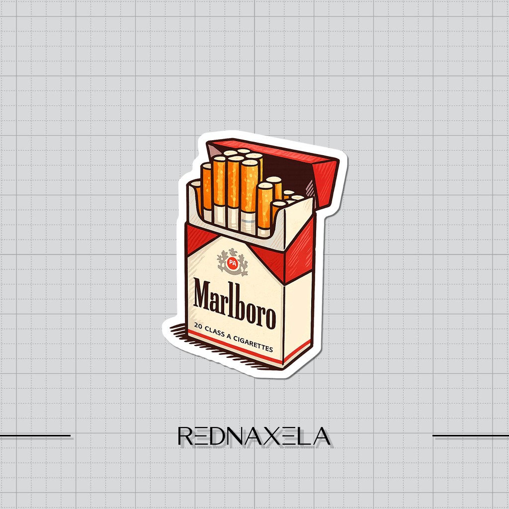 Jual Stiker Vinyl Pack of Marlboro Stiker Koper Outdoor Waterproof ...