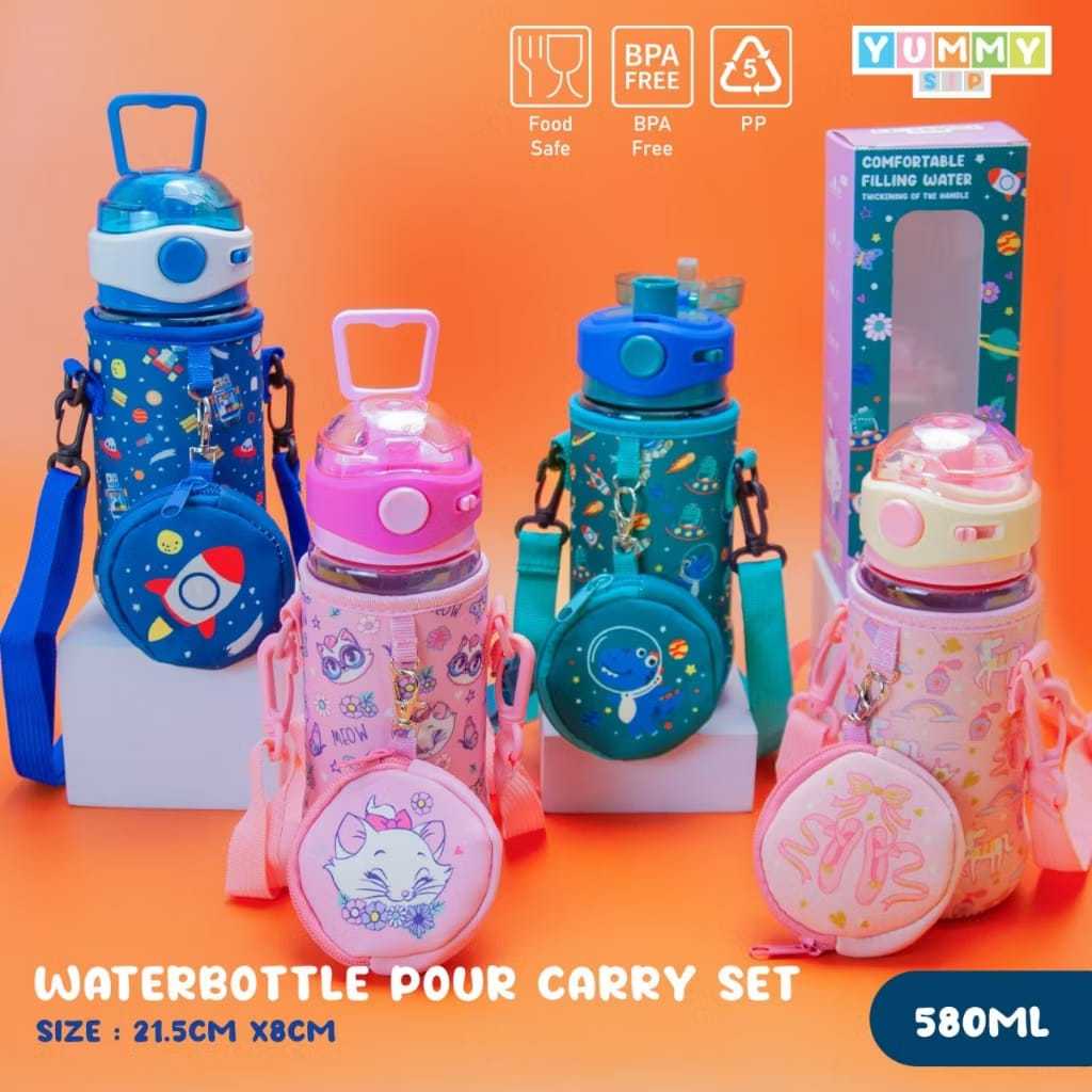 Jual Yummy Sip Botol Minum Teguk 580ML + Set Cover Tali Panjang YM2060 ...